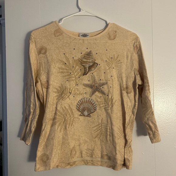 Studio Collection | Tops | Y2k Vintage Beige Long Sleeve Top Beach ...